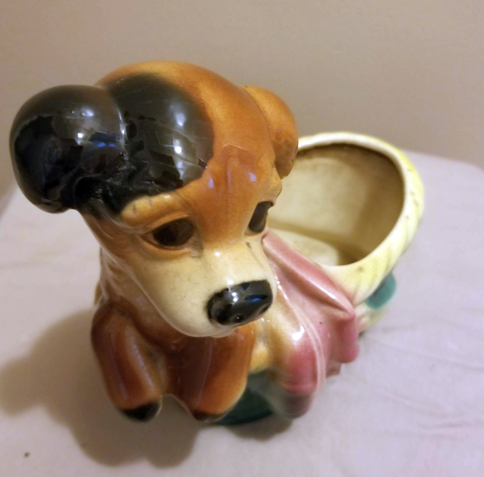 Adorable Puppy Dog Ceramic Planter Vintage Figural Flower Pot - Etsy
