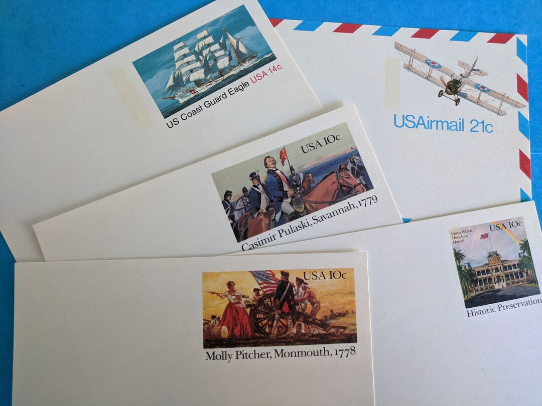 Five Unused Vintage USPS Postcards - Near-mint Condition - 1978 and ...