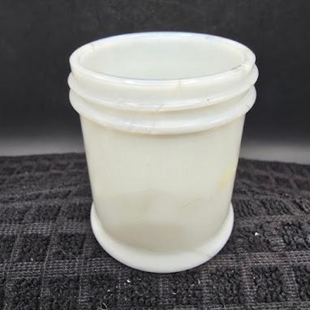 Vintage White Apothecary Jar, Mentholatum Rub Jar, 2 Oz Capacity Glass ...