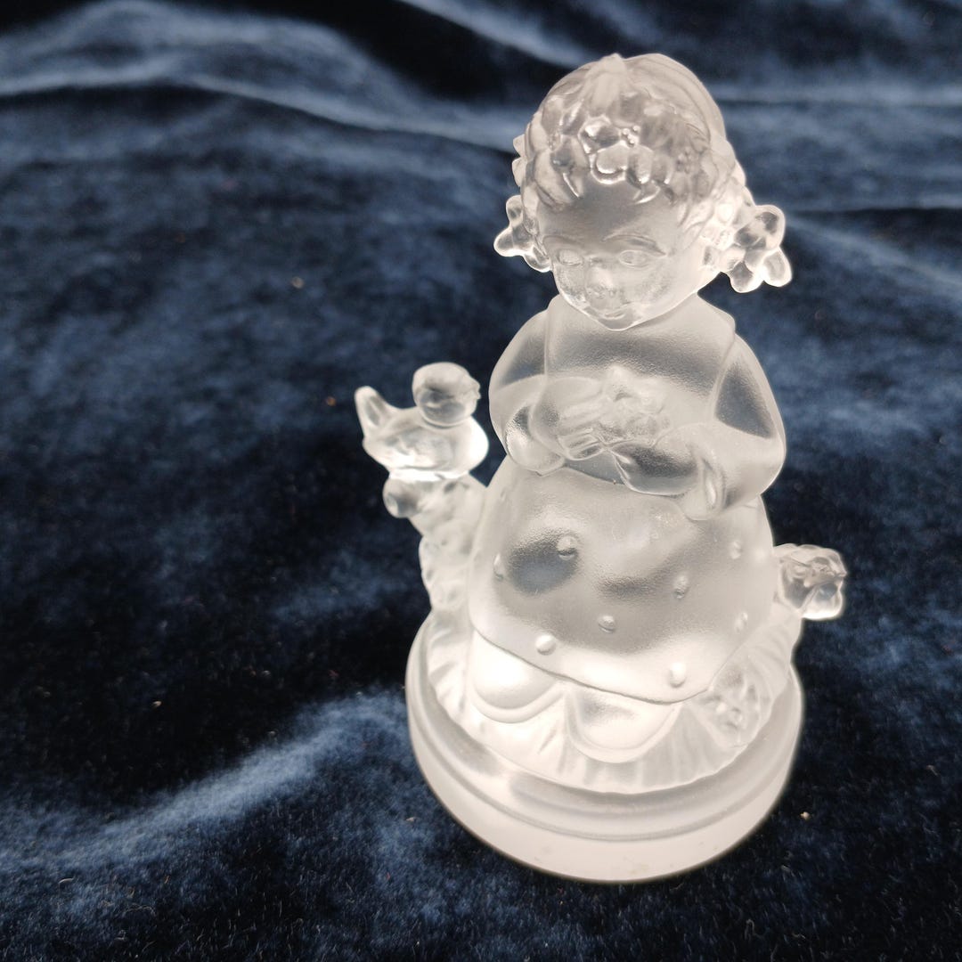 The Botanist, Vintage Goebel Lead Crystal Figurine, 3.5 Inch Girl With ...