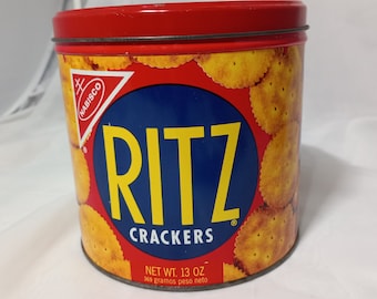 Ritz Crackers Metal Tin With Lid National Biscuit Company Vintage 1960s ...