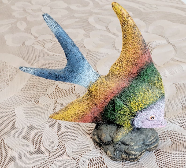 Angelfish Figurine Vintage Tropical Fish Statue - Etsy