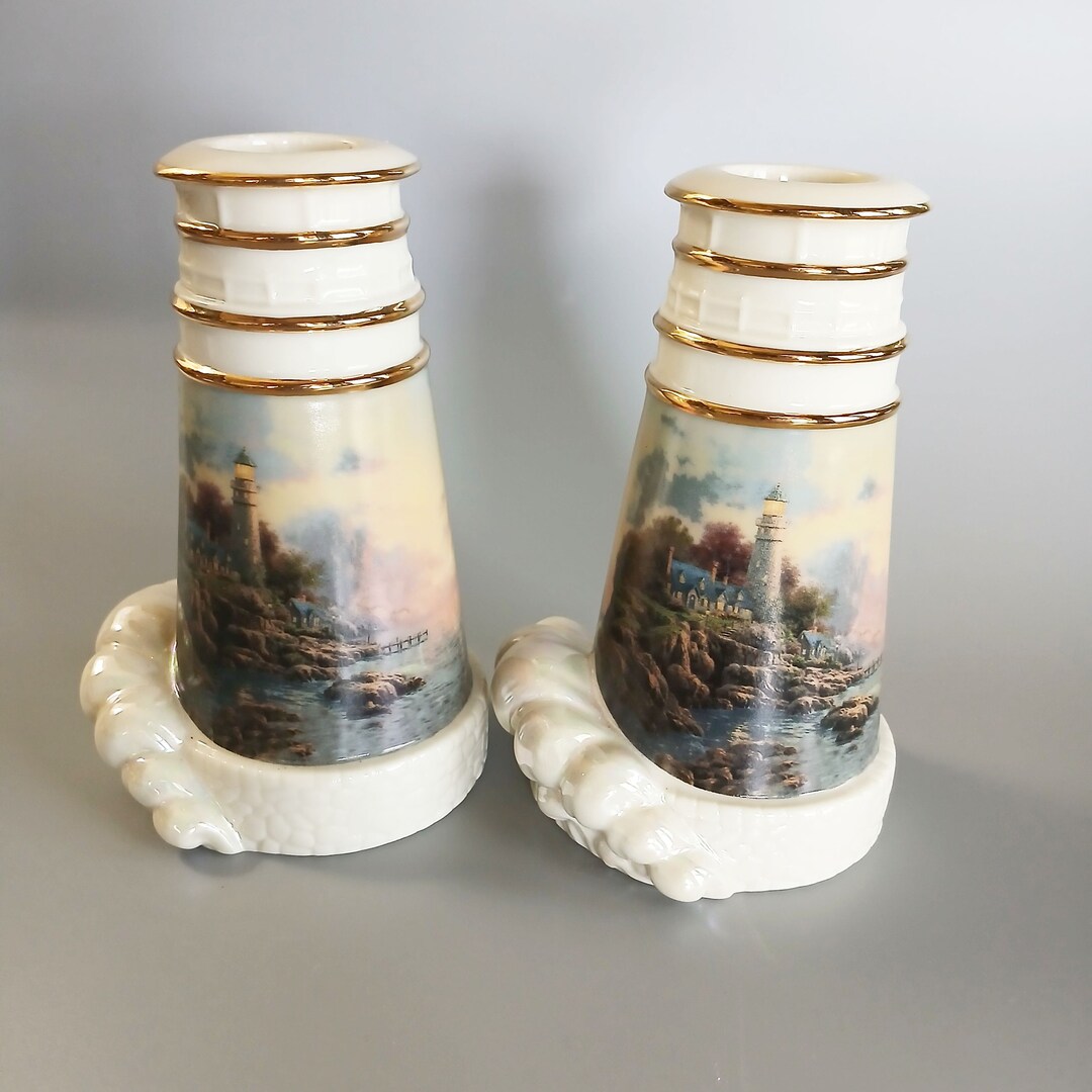 LENOX Candlesticks by Thomas Kinkade - Sea of Serenity Collection ...