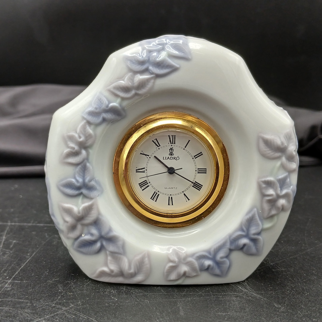 Rare Lladro Quartz Porcelain Clock, Lladro "floral" Clock, White With ...