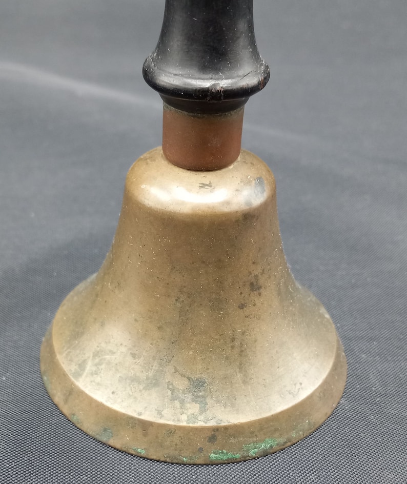 Antique Brass Hand Bell Vintage Small School Teacher's - Etsy
