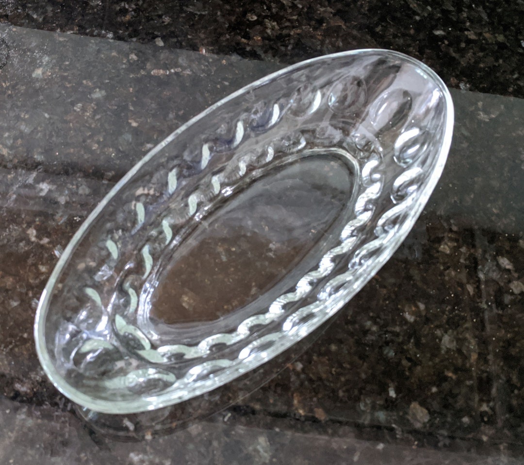Antique Crystal Celery Dish - Clear Olive and Pickle or Relish Dish - Condiment Serving Dish ...