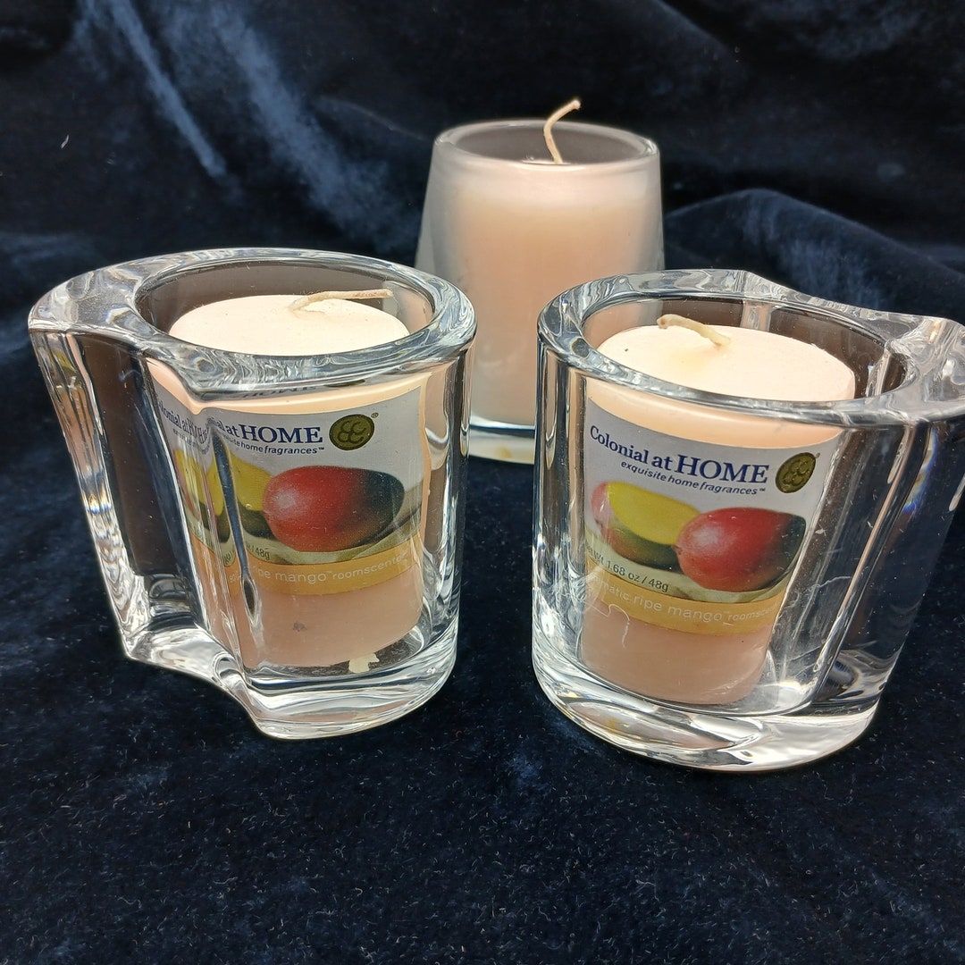 Oval Votive Candle Holders - 2 Heavy Clear Glass Votive Candle Holders ...