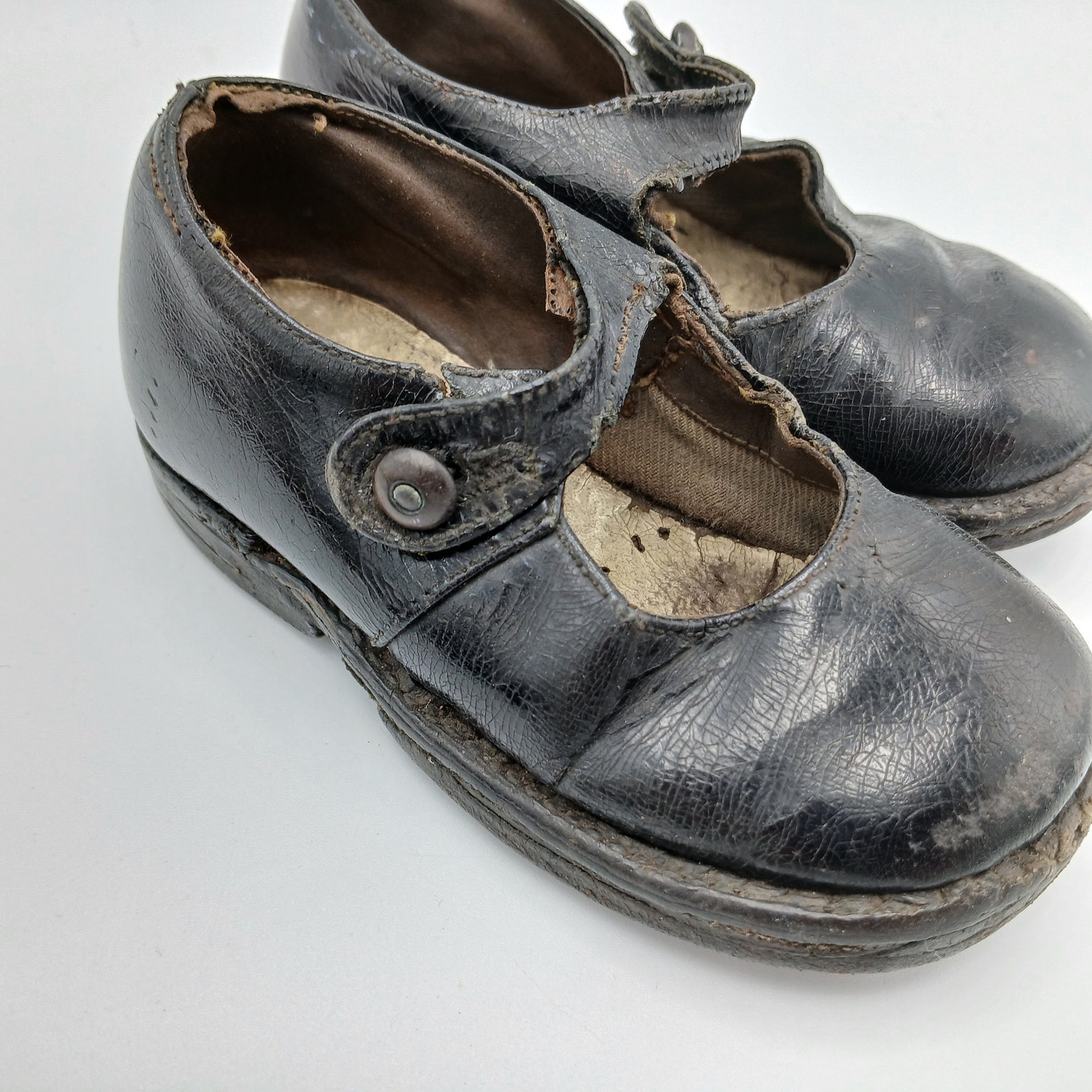 Antique Baby Leather Button Shoes: Victorian Mary Janes, Photo Prop - Etsy