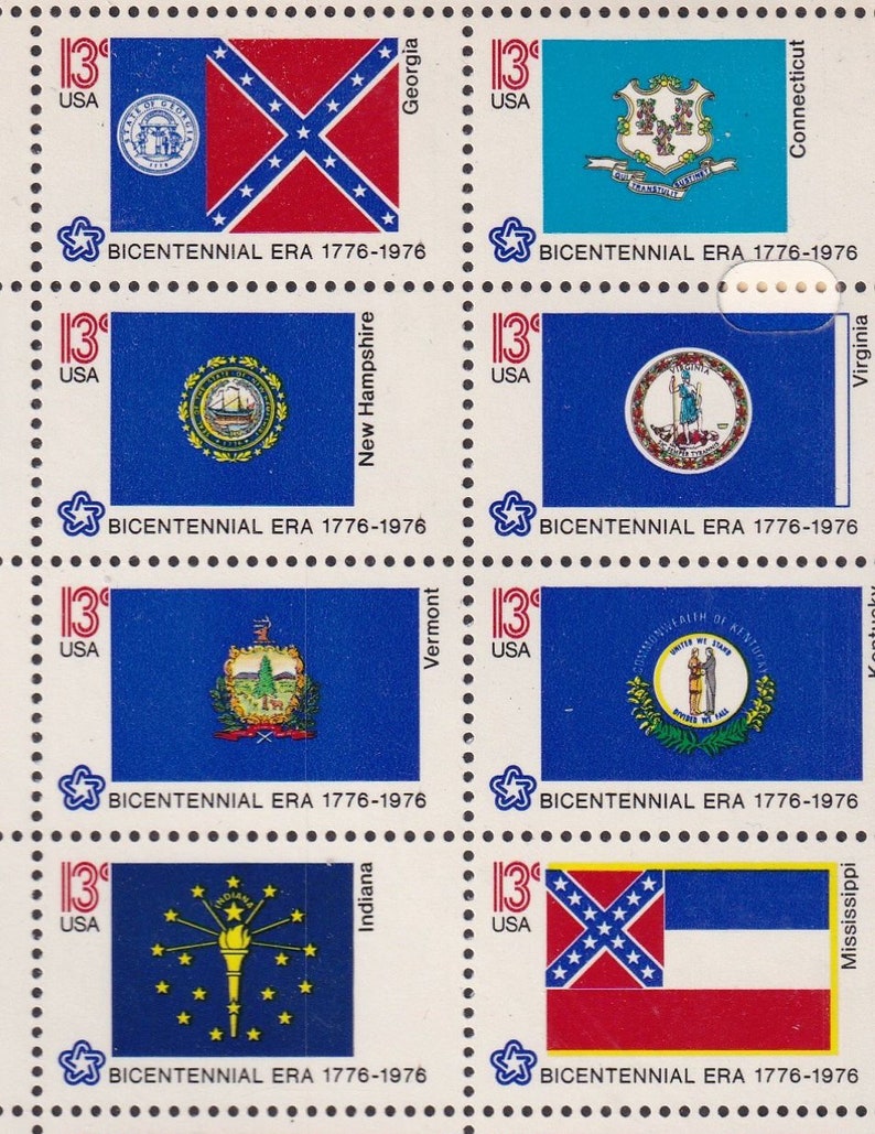 Bicentennial 1976 13 Cent State Flags Stamps - Pane of 50 - 1976 Unused ...