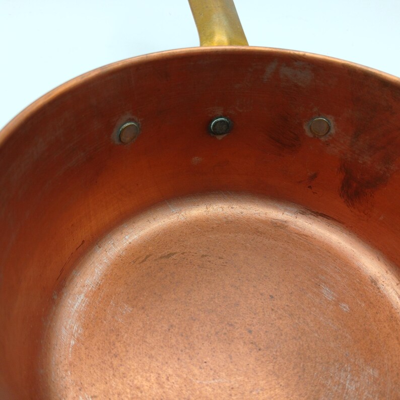 Small Copper Pot With Brass Handle Made in Portugal: Vintage Saucepan ...
