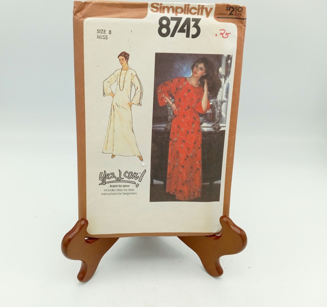 Learn to Sew Pattern Simplicity No 8743 Size 18 - Yes I Can Sew Caftan ...
