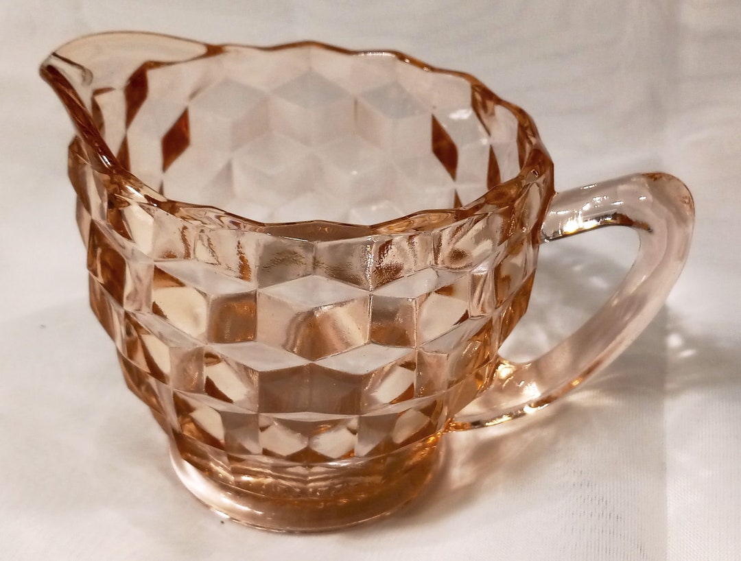 Pink Fostoria American Creamer - Depression Glass Creamer Icecube ...