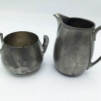 Vintage Colonial Pewter Cream and Sugar by Smyth. Made in England ...