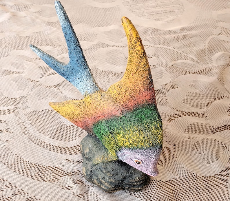 Angelfish Figurine Vintage Tropical Fish Statue | Etsy