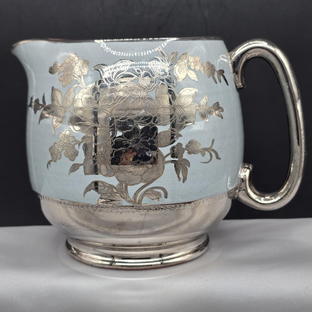 Vintage Sadler Lustreware Pitcher: Light Blue & Silver Creamer, England ...