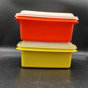 Tupperware Lunch Boxes or Storage Containers, Harvest Gold and Paprika ...