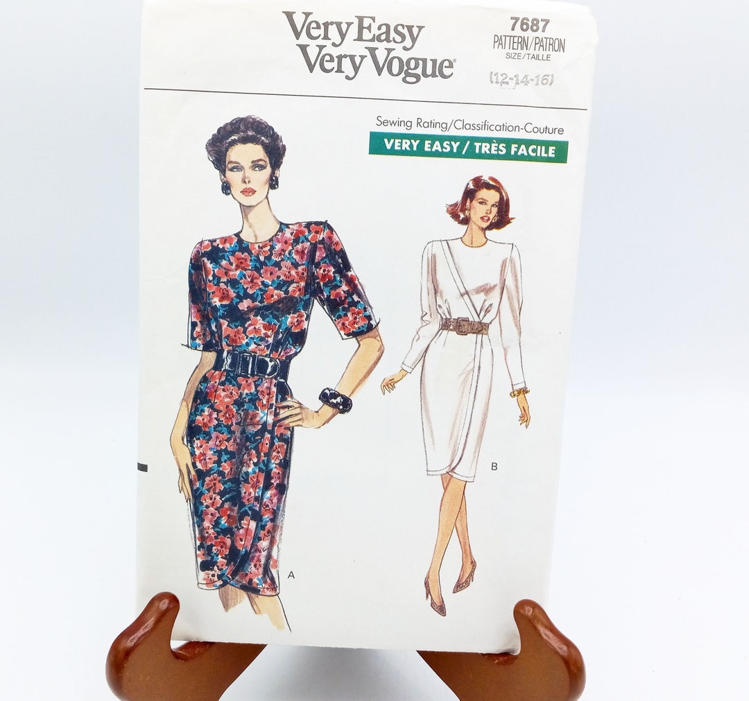 Very Easy Very Vogue Dress Pattern No 7687 Size 12-14, Long or Short ...