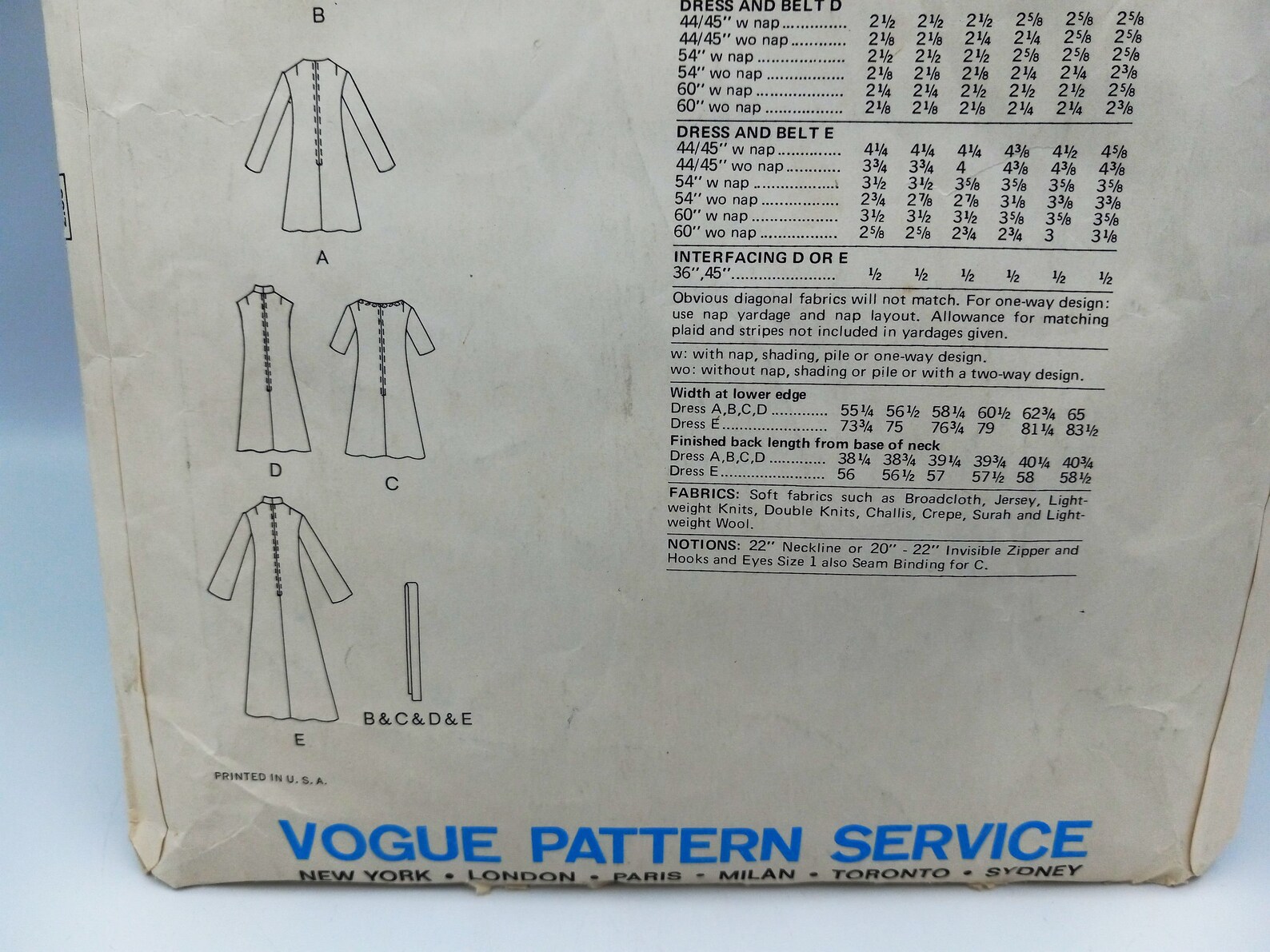 Vogue Basic Design Dress Pattern No 1030 Size 10 - Easy Fit Flared ...