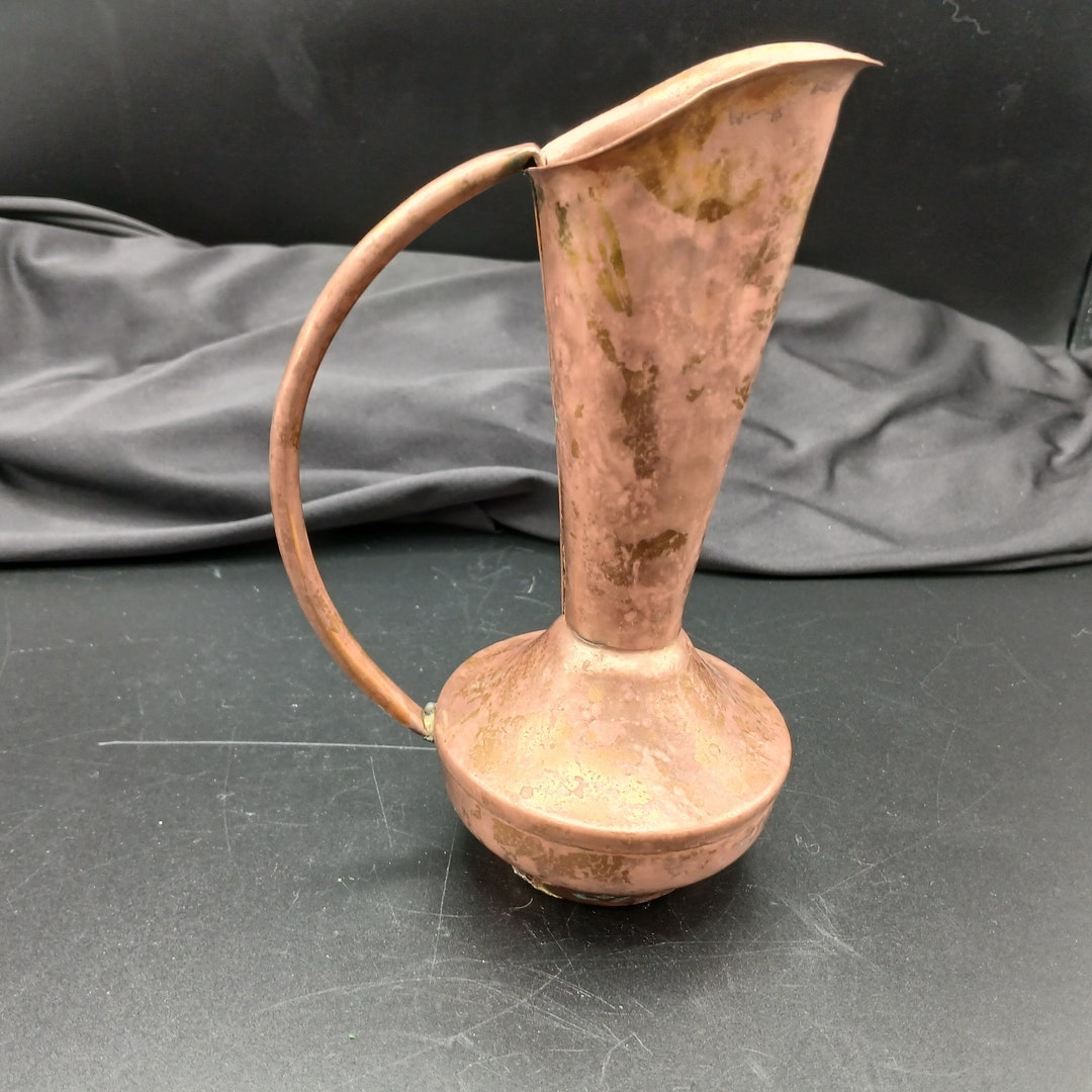 Gregorian Copper Pitcher Rustic Farmhouse Décor Solid Copper 7 Inch ...