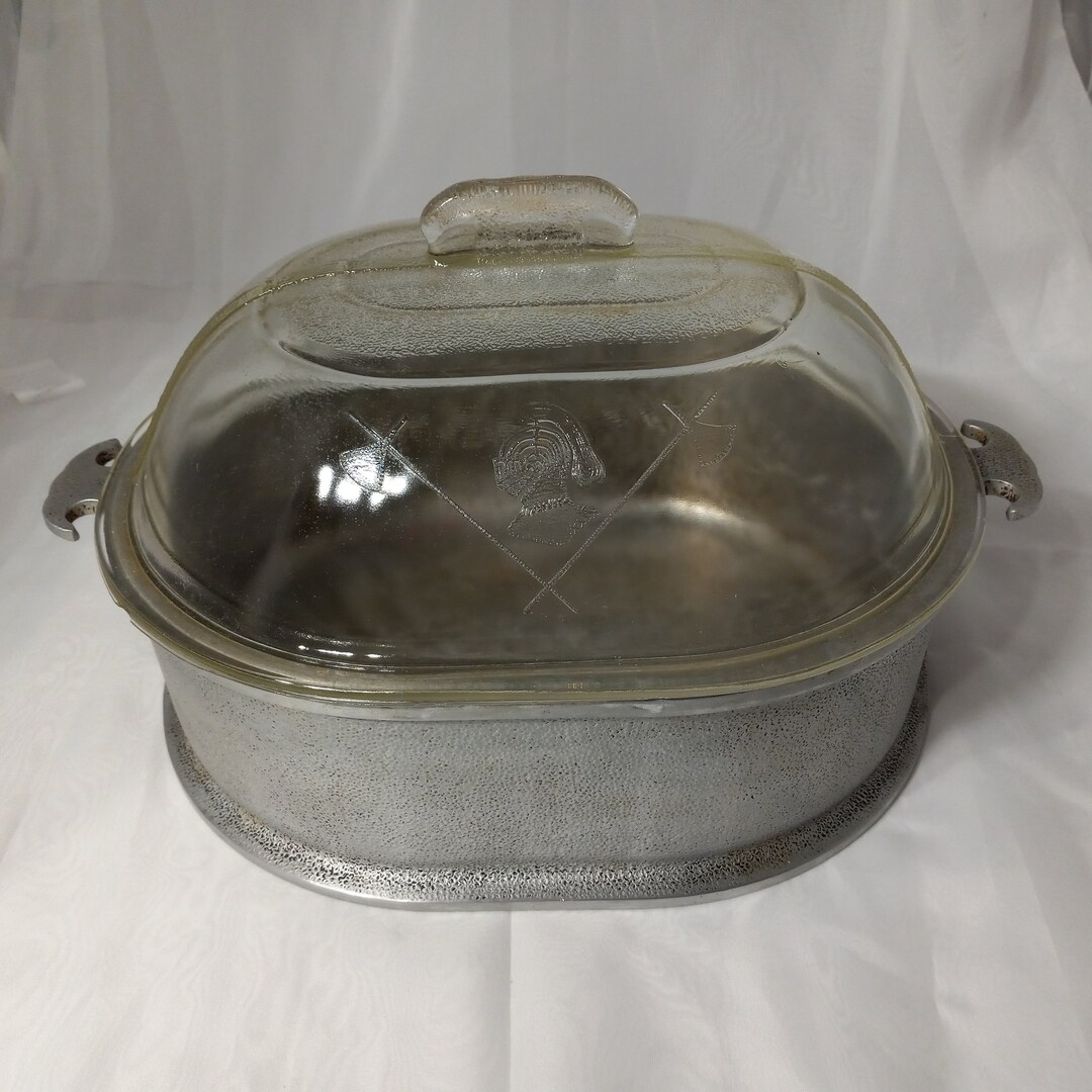 Large Vintage Guardian Service Aluminum Oval Roaster With Original ...