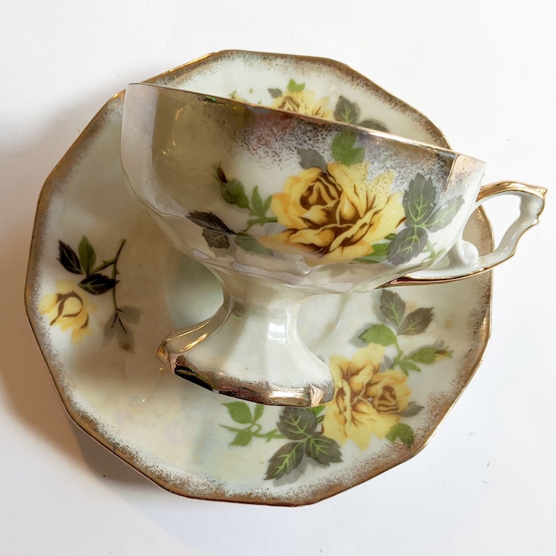 Yellow Tea Cup Set - Etsy