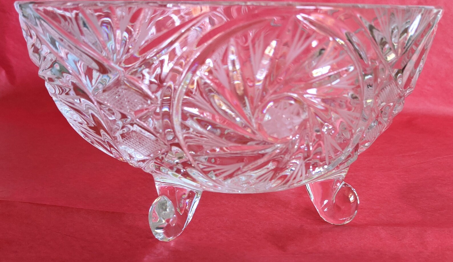 Vintage Lead Crystal Relish Dish Mid Century or Earlier Glass | Etsy