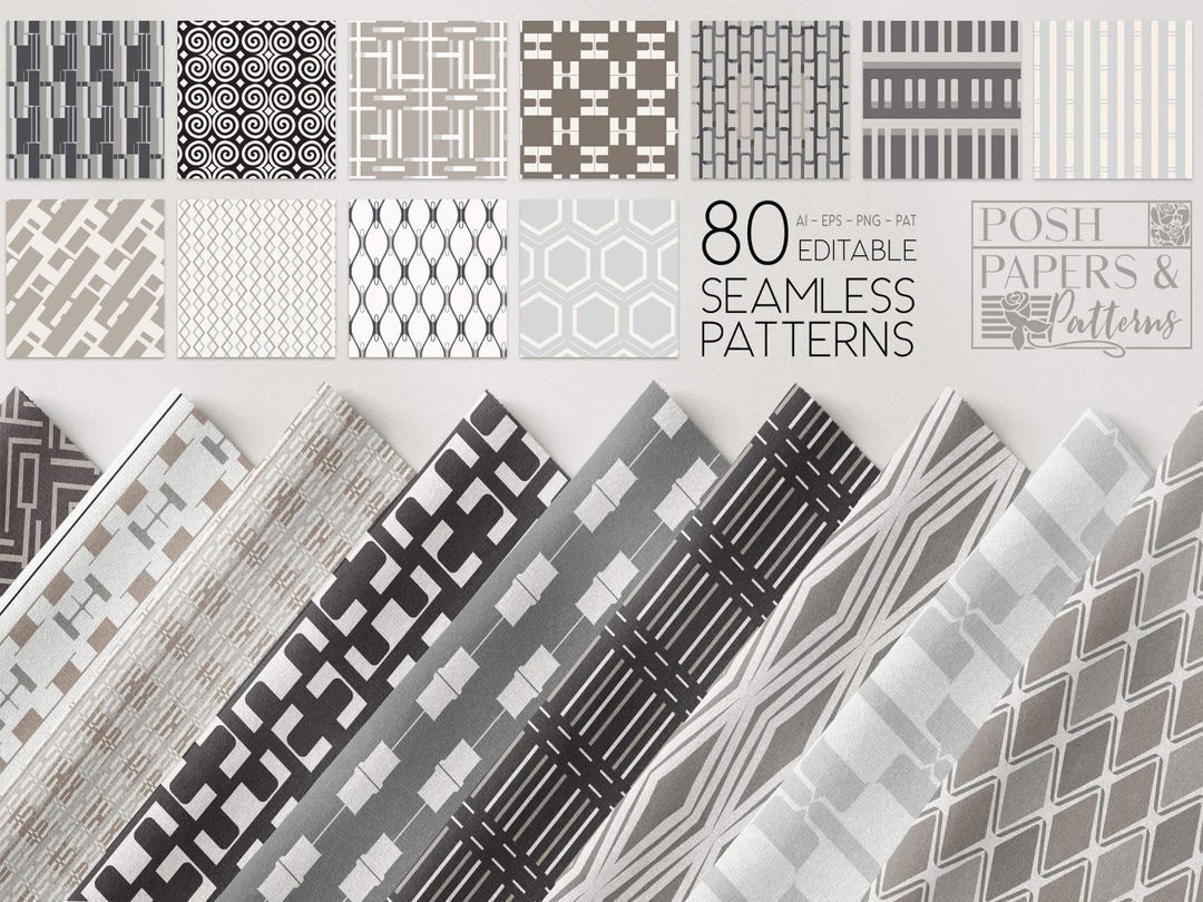 Geometric Seamless Pattern Bundle, Repeat Pattern Tiles for Commercial ...