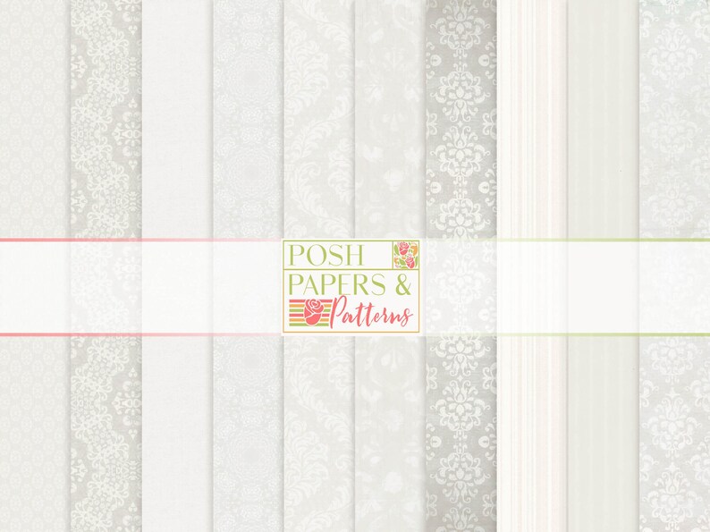 Antique Ivory Wedding Album Backgrounds, Vintage Damask Printable ...