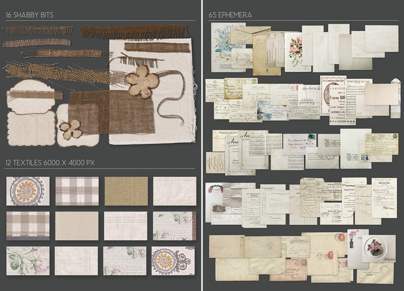 Vintage Ephemera Bundle, Junk Journal Kit (digital Download) - Etsy
