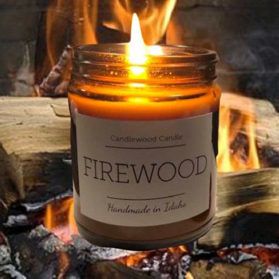 FIREWOOD Authentic Wood Fire Scent Cotton Wick Candle - Etsy