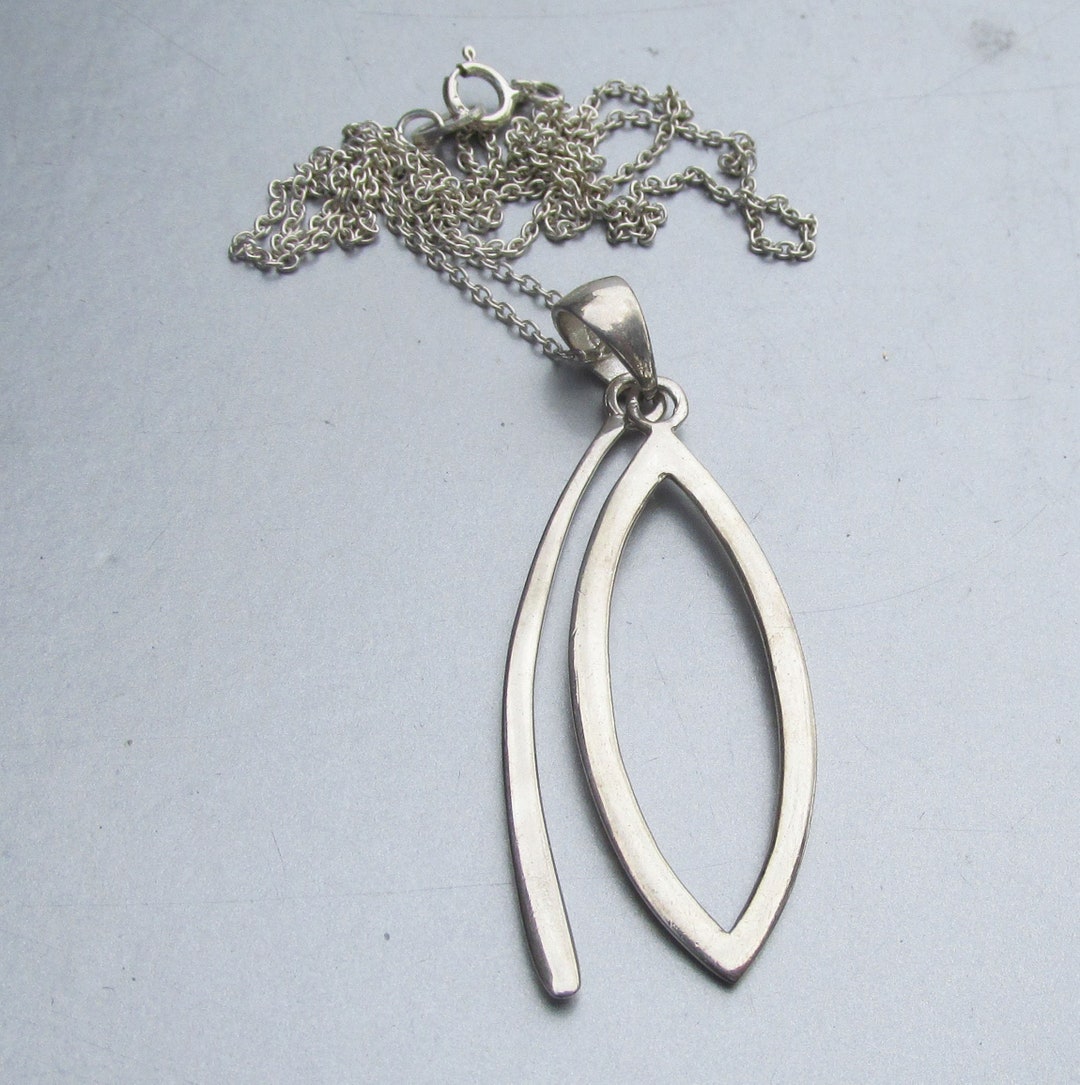 Sterling Silver Christian FISH Symbol Pendant Necklace - Etsy