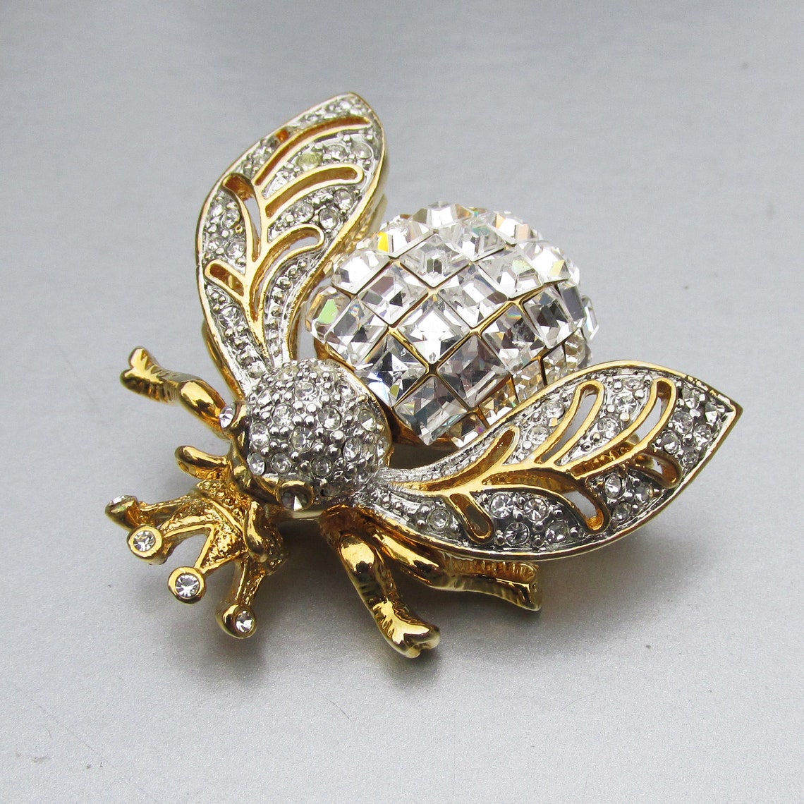 Swarovski Crystal Rhinestone Bee Alive Vintage Bug Pin Etsy