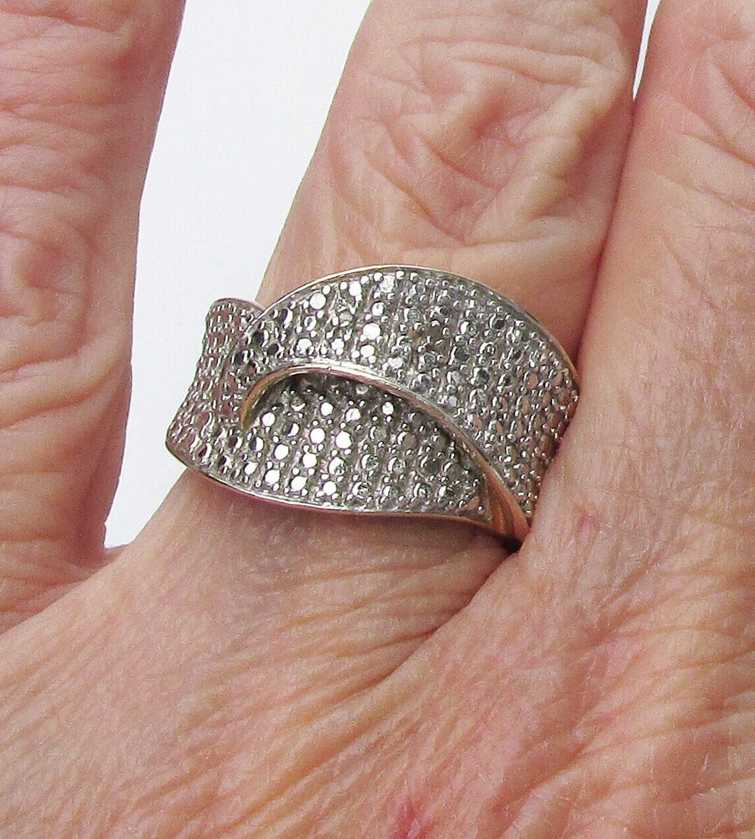 Ross Simons Gilt Sterling Silver Vintage Wide Bypass Band Ring, Size 8 ...