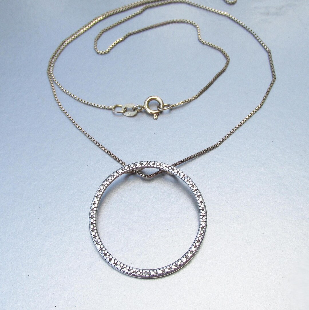 Prime Art & Jewel Gold on Sterling Silver Circle Vintage Pendant ...