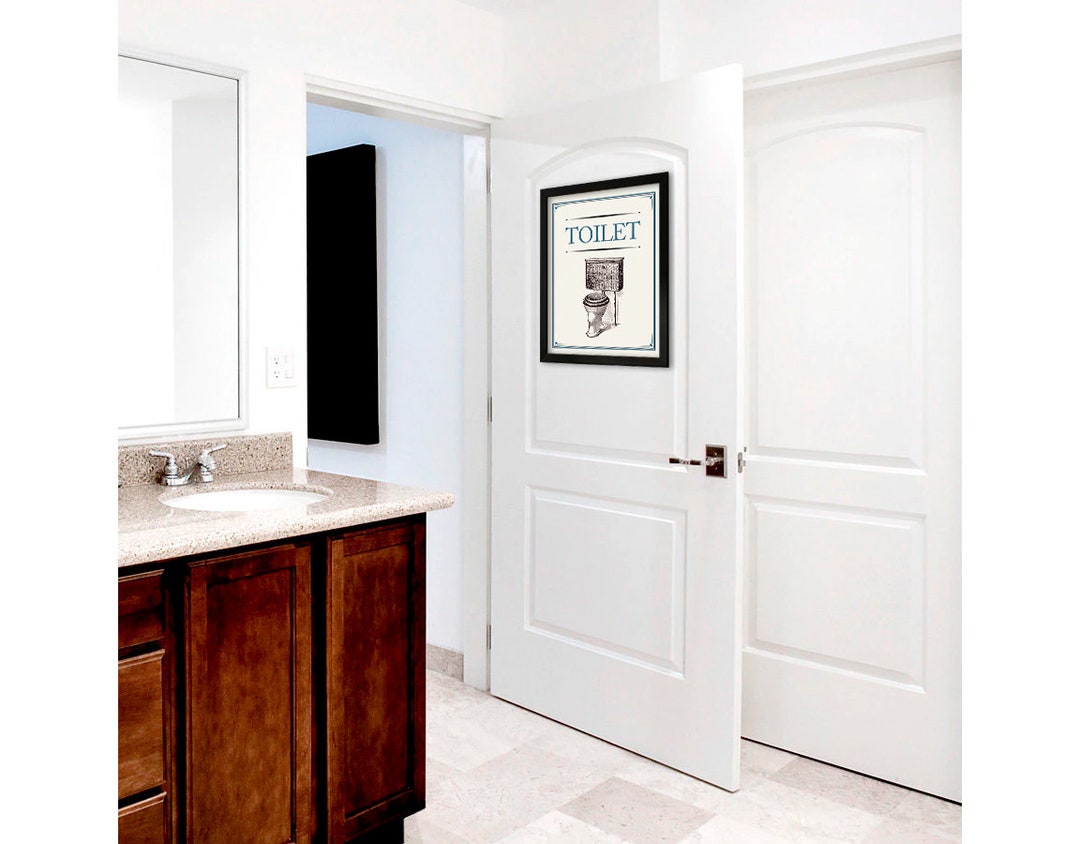 Toilet Restroom Door Sign Vintage Commode Antique Style 8x10 9x12 11x14 ...