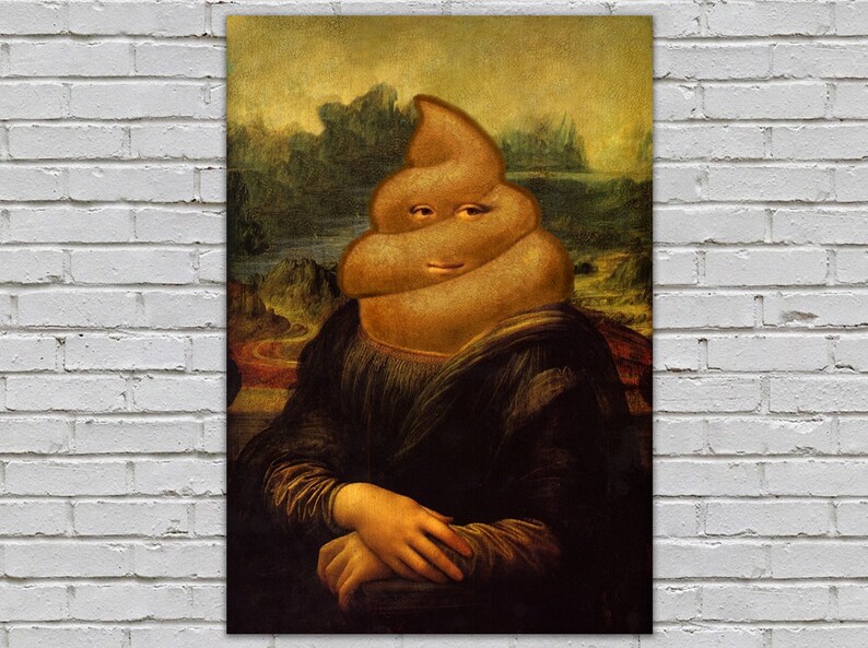 Poop Emoji Mona Lisa Humorous Wall Decor Art Print Giclee 8x10 11x14 ...