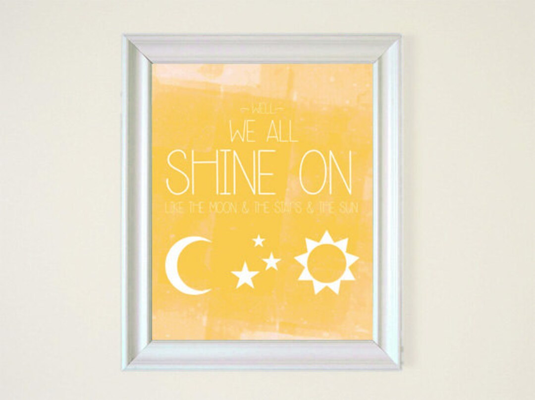 John Lennon Lyric Poster | We All Shine on Art Print - Etsy