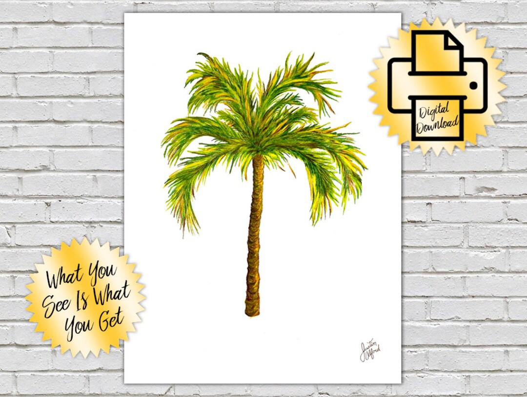 Palm Tree Digital Download Print at Home Office Decor Small - Etsy