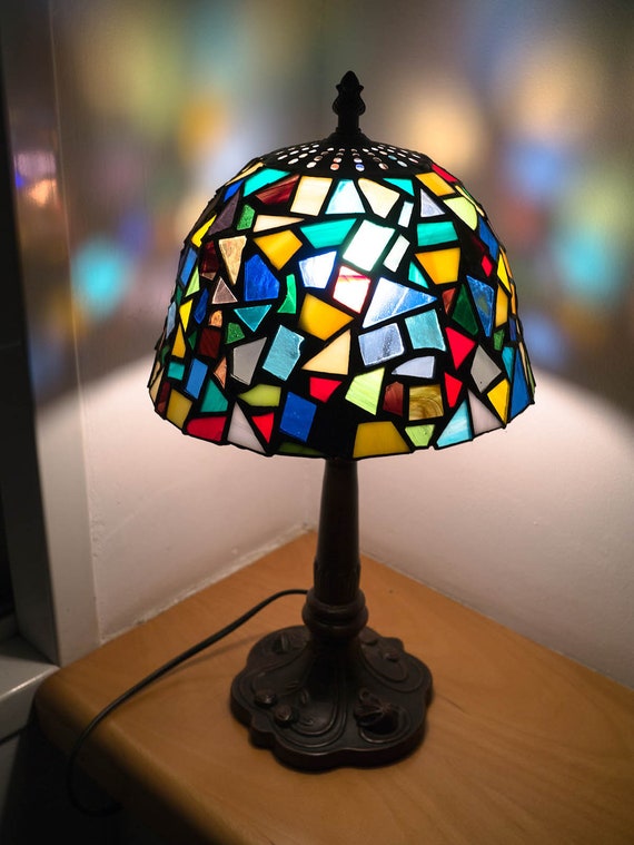 Items similar to Fused glass lamp on Etsy