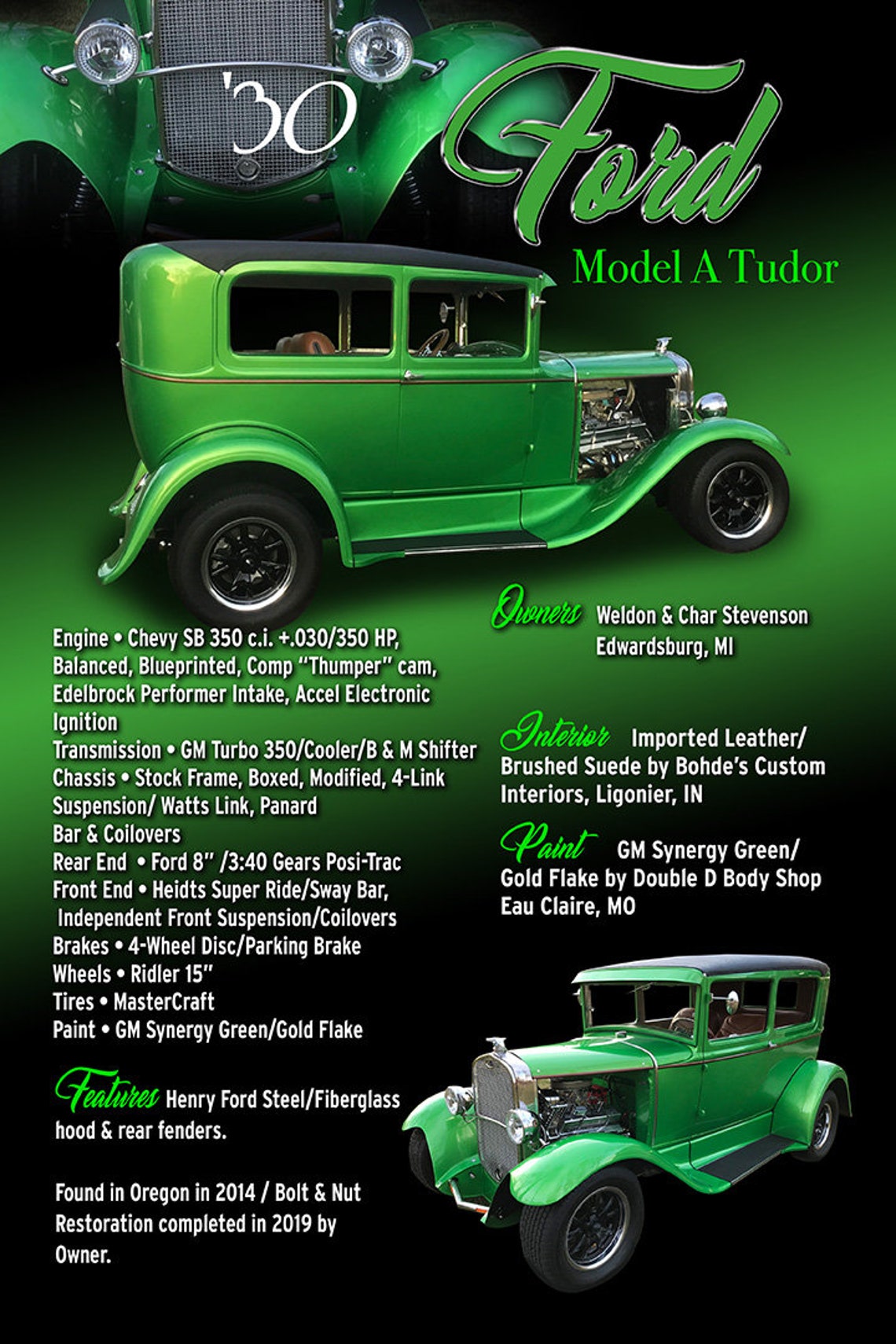 Car Show Display Signs. Gift for Car Lover. Corvette, Chevy, Ford ...