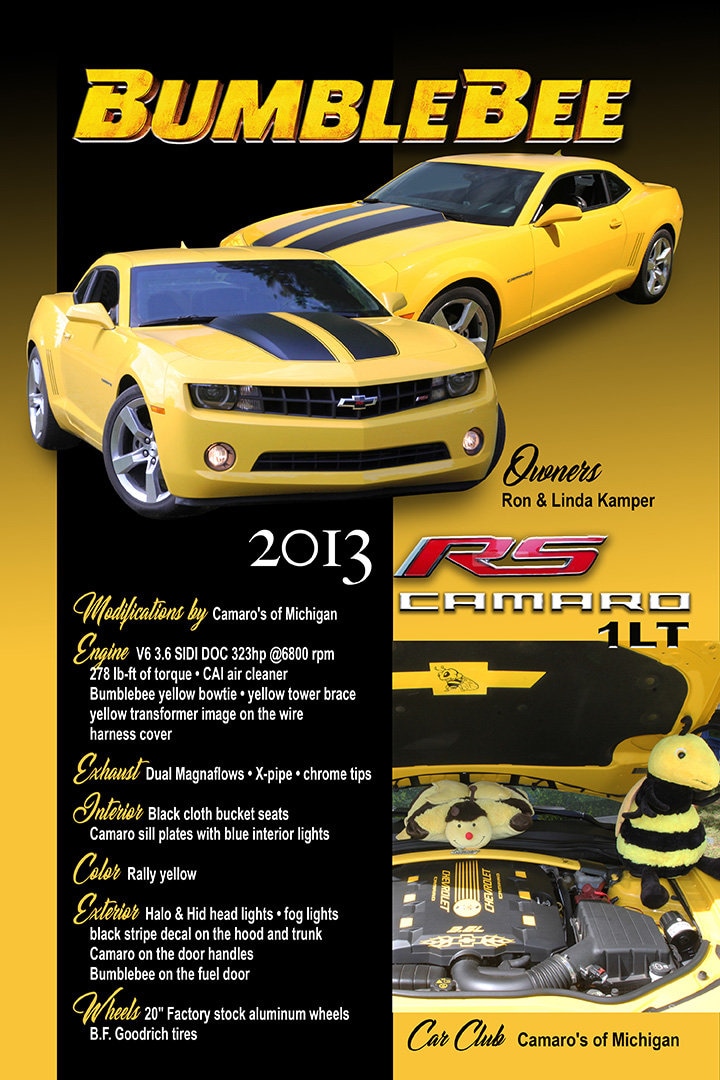 Car Show Display Signs for Your CAMARO - Etsy