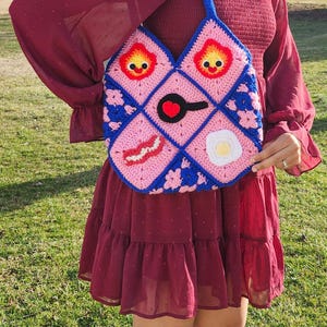 Scary Fire Demon's Breakfast Crochet Tote PDF Pattern - Etsy