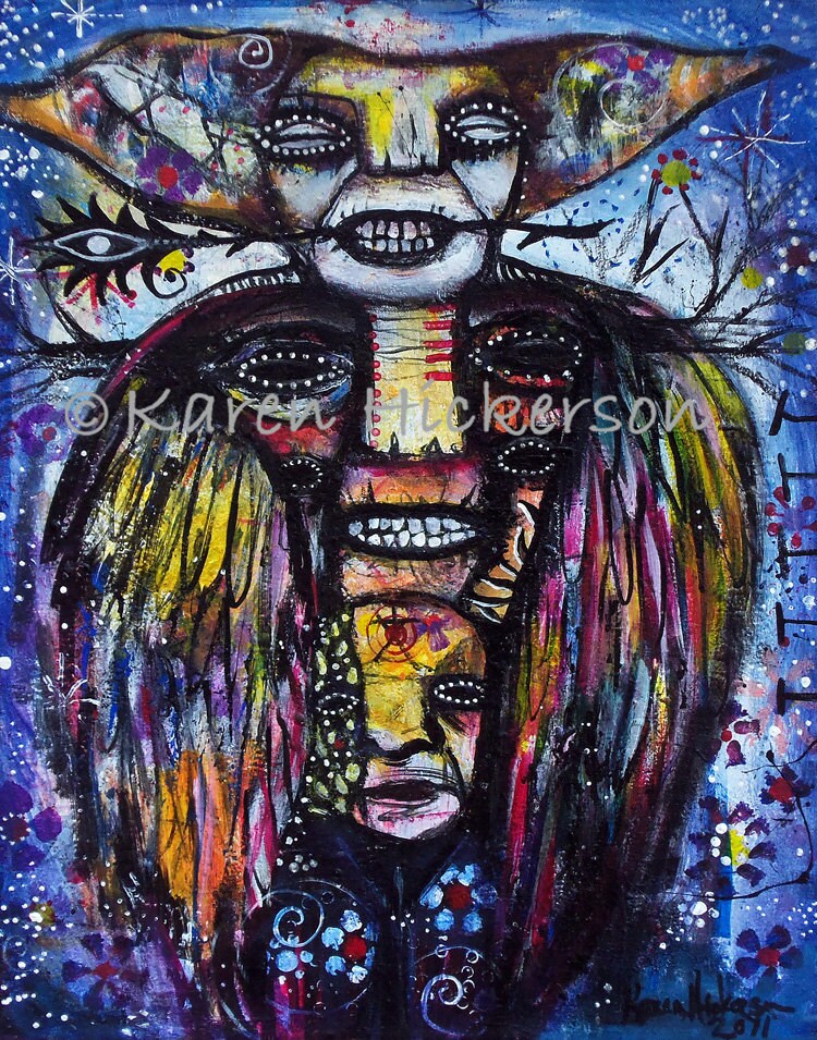 VOODOO Queen Marie Laveau PAINTING Original Oil Canvas Urban Primitive ...