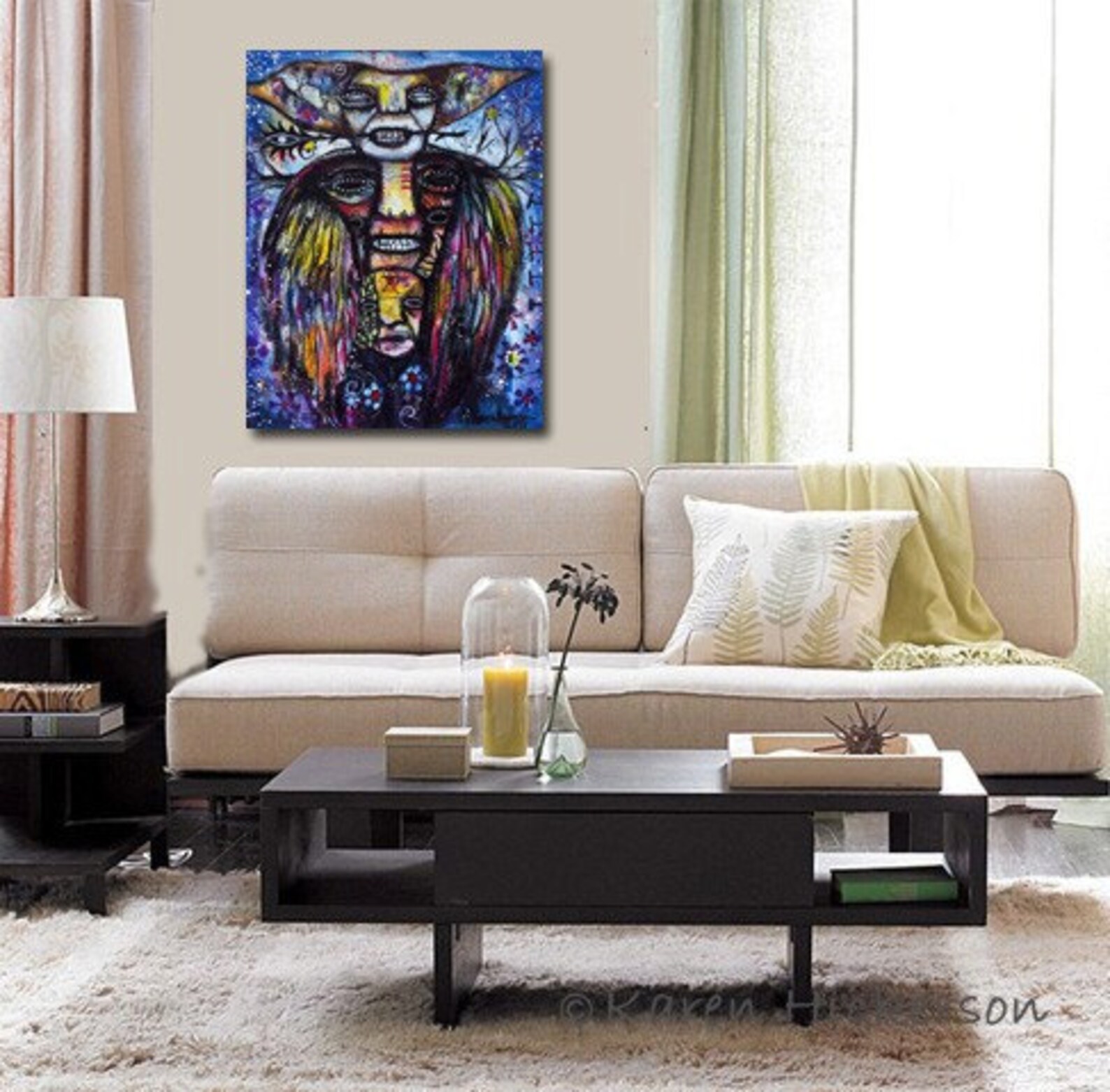 VOODOO Queen Marie Laveau PAINTING Original Oil Canvas Urban Primitive ...