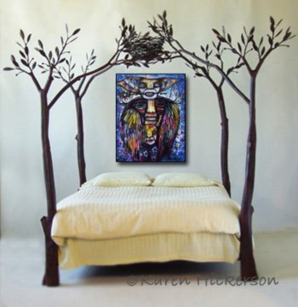 VOODOO Queen Marie Laveau PAINTING Original Oil Canvas Urban Primitive ...