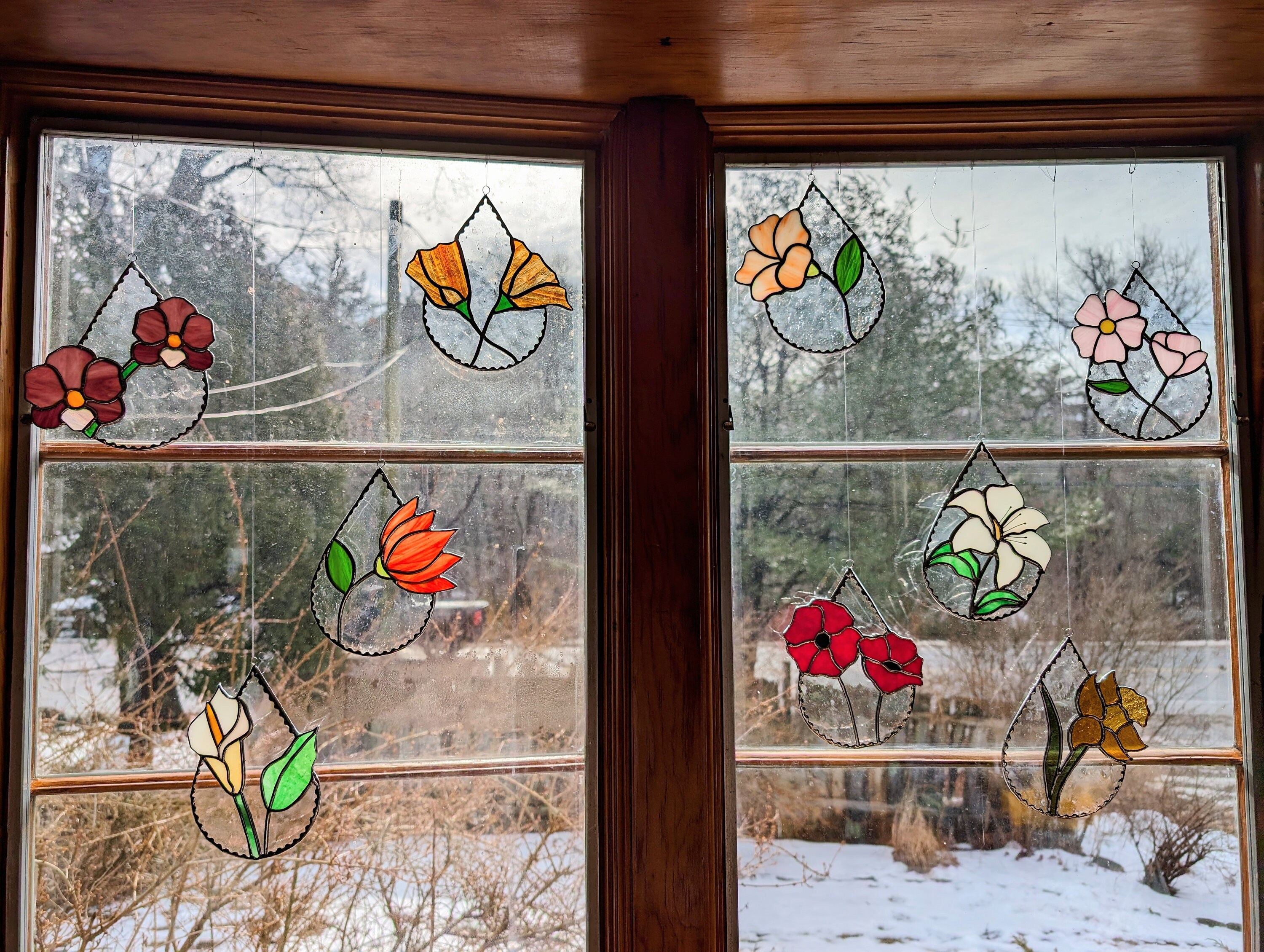 Stained Glass Flower Pattern, Stained Glass Teardrop Flowers, Flower ...