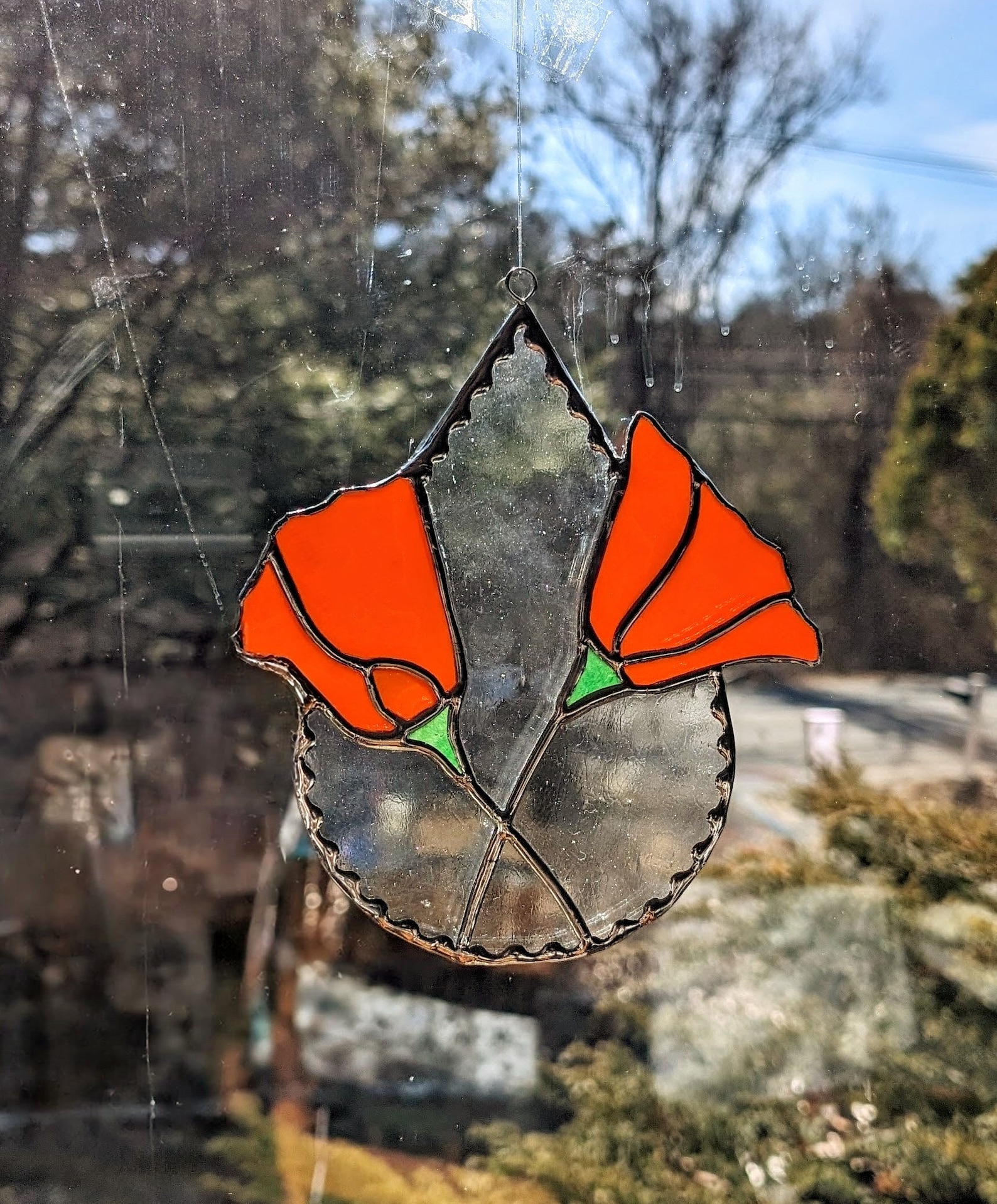 Poppy Stained Glass Flower Pattern Bundle, Stained Glass Teardrop ...