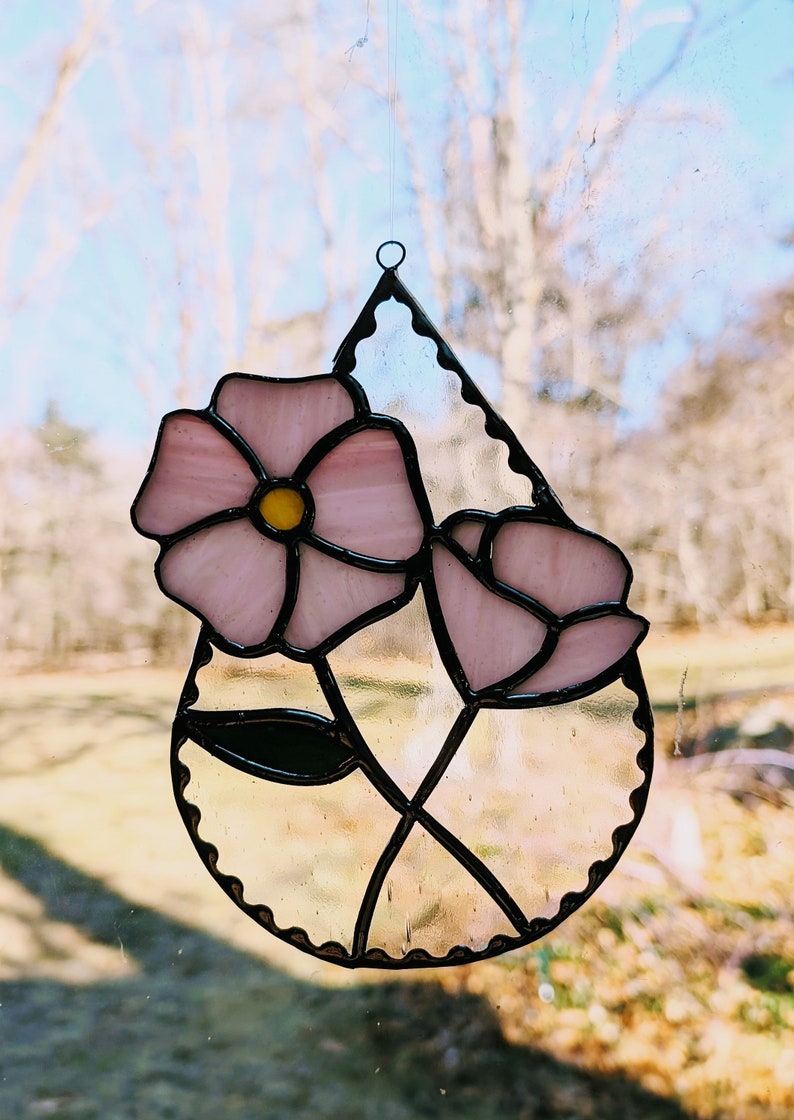 Stained Glass Flower Pattern, Stained Glass Teardrop Flowers, Flower ...