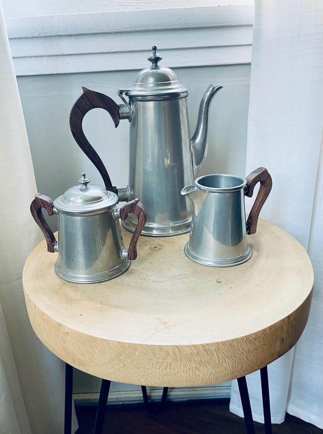 Vintage Stieff Pewter Colonial Williamsburg Coffee Sugar Creamer Set - Etsy