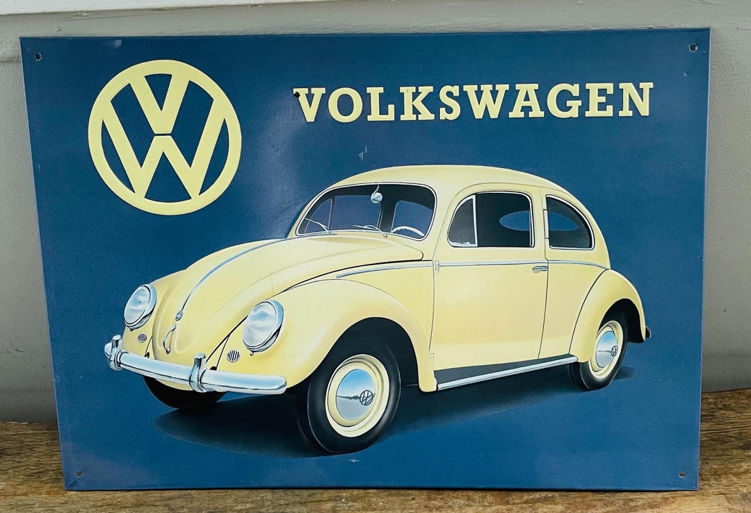 Vintage Volkswagen Bug Beetle Raised Metal Sign - Etsy
